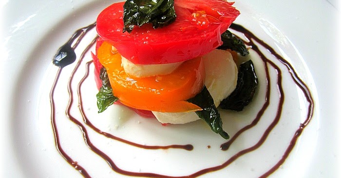 Heirloom Tomato Caprese Stacks w/ Fried Basil