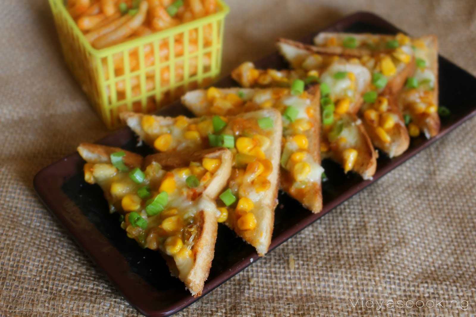 Cheesy Peri Peri Masala Corn Toast Recipe #Supacorn