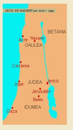 EL CARPINTERO DE NAZARET: MAPA GEOGRÁFICO PALESTINA EN TIEMPOS DE JESÚS.
