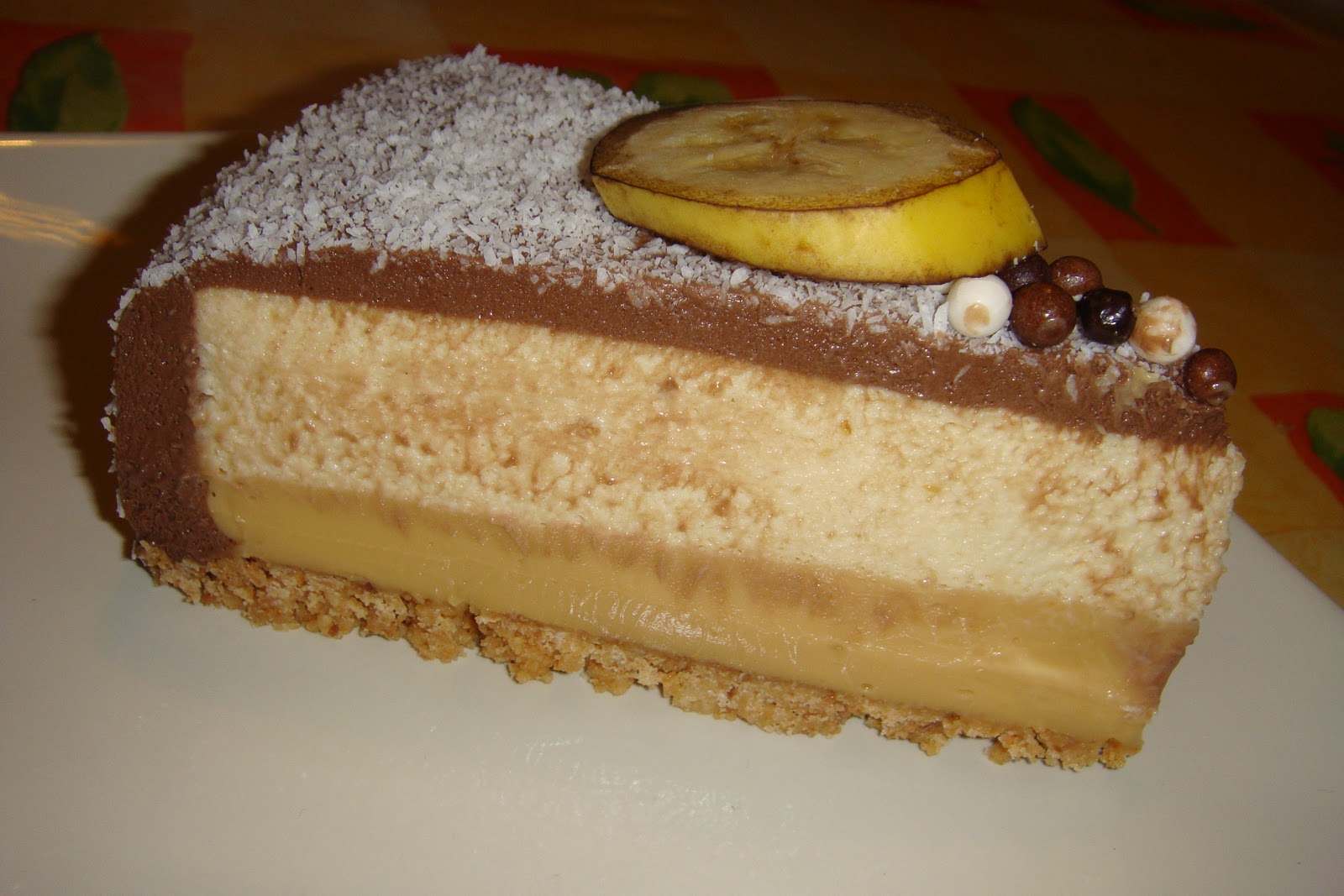 Entremets et desserts : Entremet trio banane, caramel et chocolat
