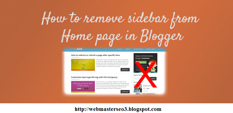 Hide Sidebar on Blogger / Website Pages - WEBBL DESIGN