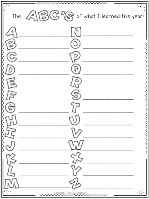 Classroom Freebies Too: End of the Year ABC's