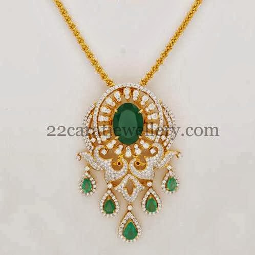 Diamond Peacock Elaborate Locket - Jewellery Designs