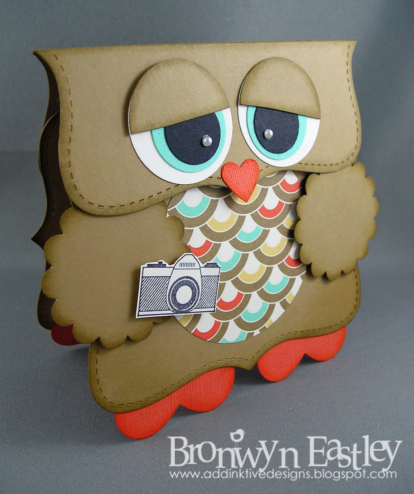 Retro Owl - Top Note and Punch Art Card