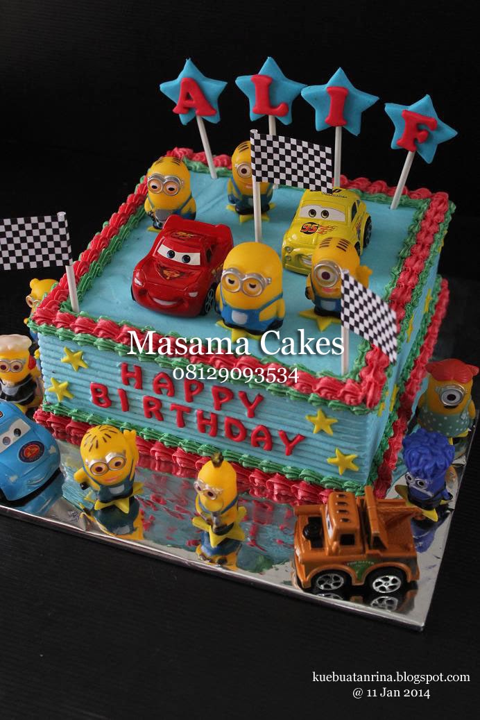 Masama Cakes: Cars & Minions Birthday Cake For Alif ...