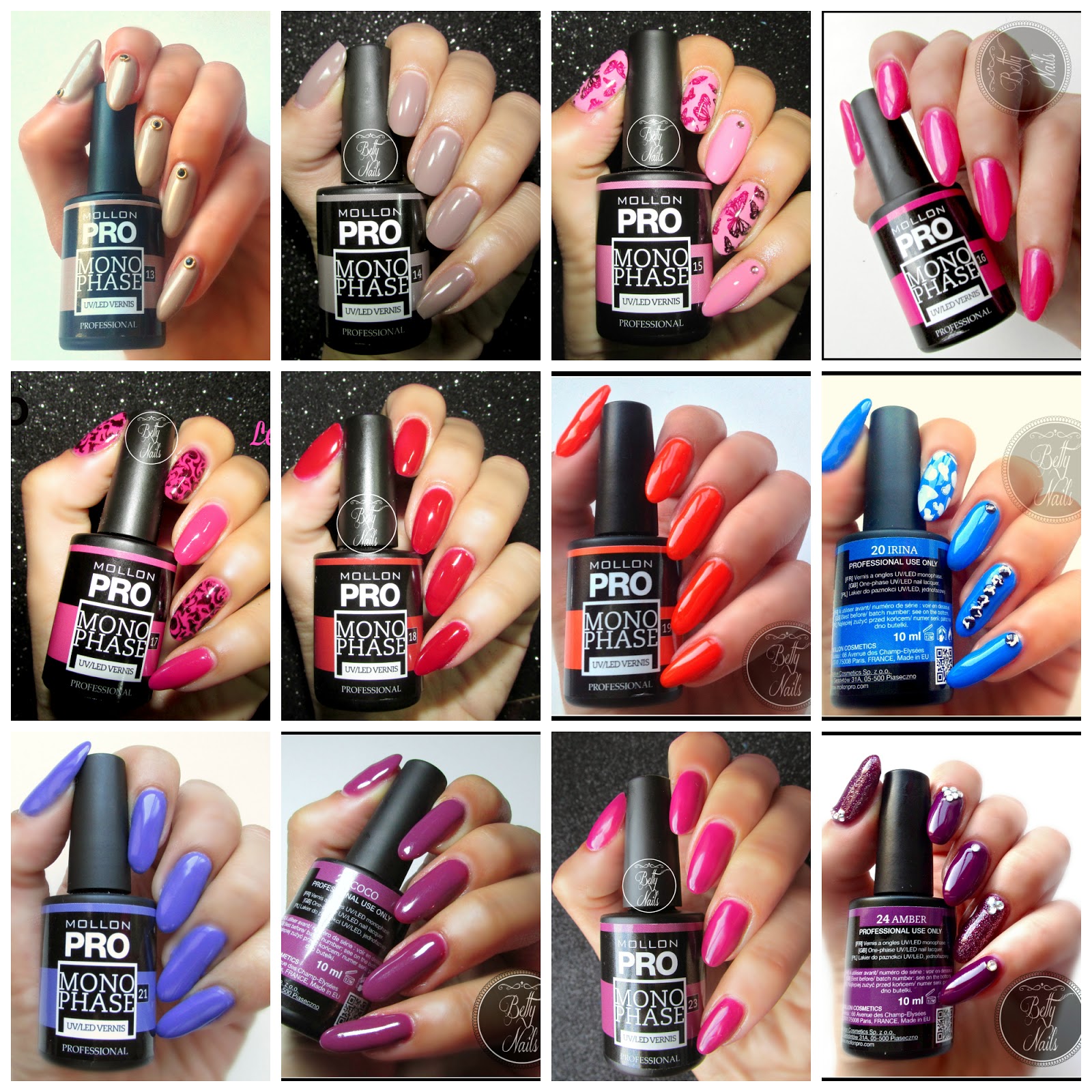 Betty Nails: Mollon Pro Monophase Complete Swatches 1 - 36