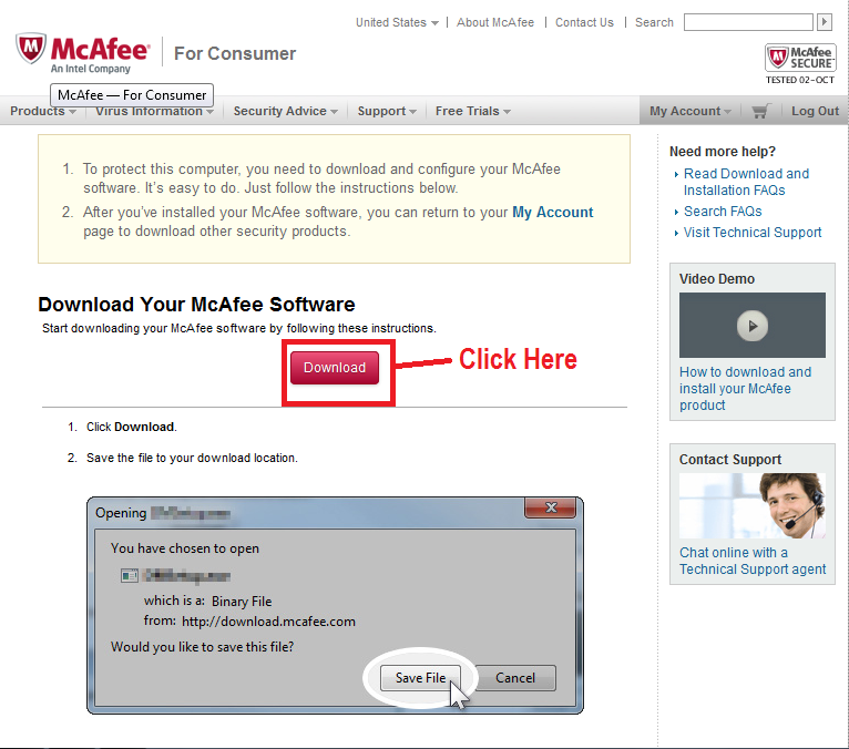 OPEN PC SUPPORT: How to Download and install McAfee Antivirus in ...