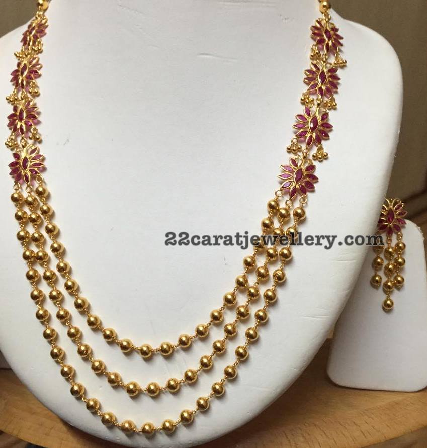 Ruby Floral Long Chain - Jewellery Designs