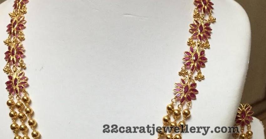 Ruby Floral Long Chain - Jewellery Designs