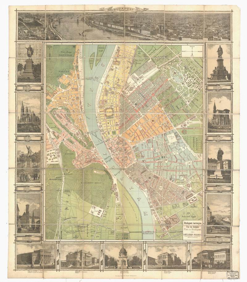Old Budapest/Budapest régen: Downtown Budapest 1903 - Map