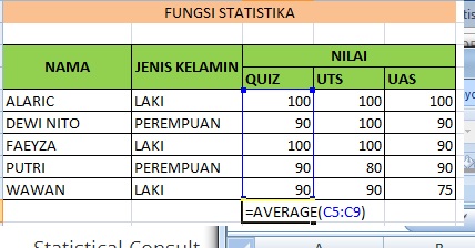 Penggunaan Fungsi Statistika pada Microsoft Excel 2007