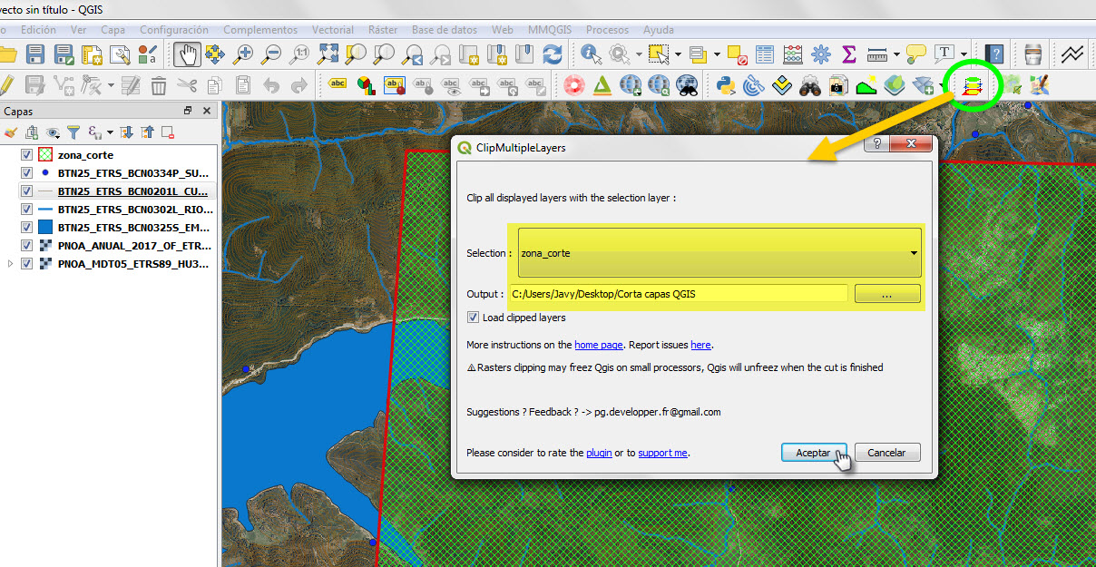 Cartografía Digital: QGIS: cortar múltiples capas.