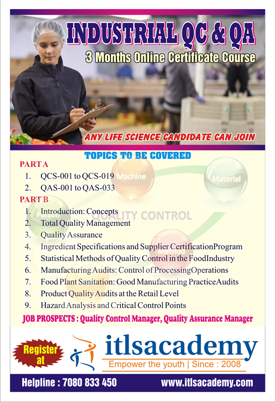 INDUSTRIAL QUALITY CONTROL & ASSURANCE | 3 Months Online Certificate Course
