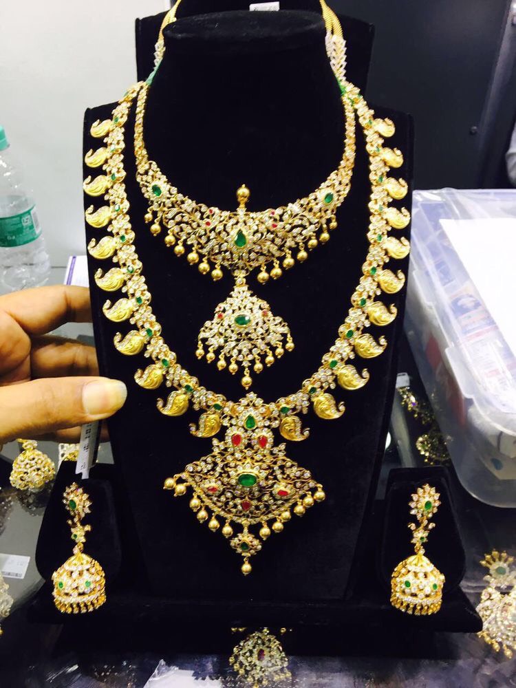 Closed Setting Diamond Mango Haram Jhumkas - Jewellery Designs