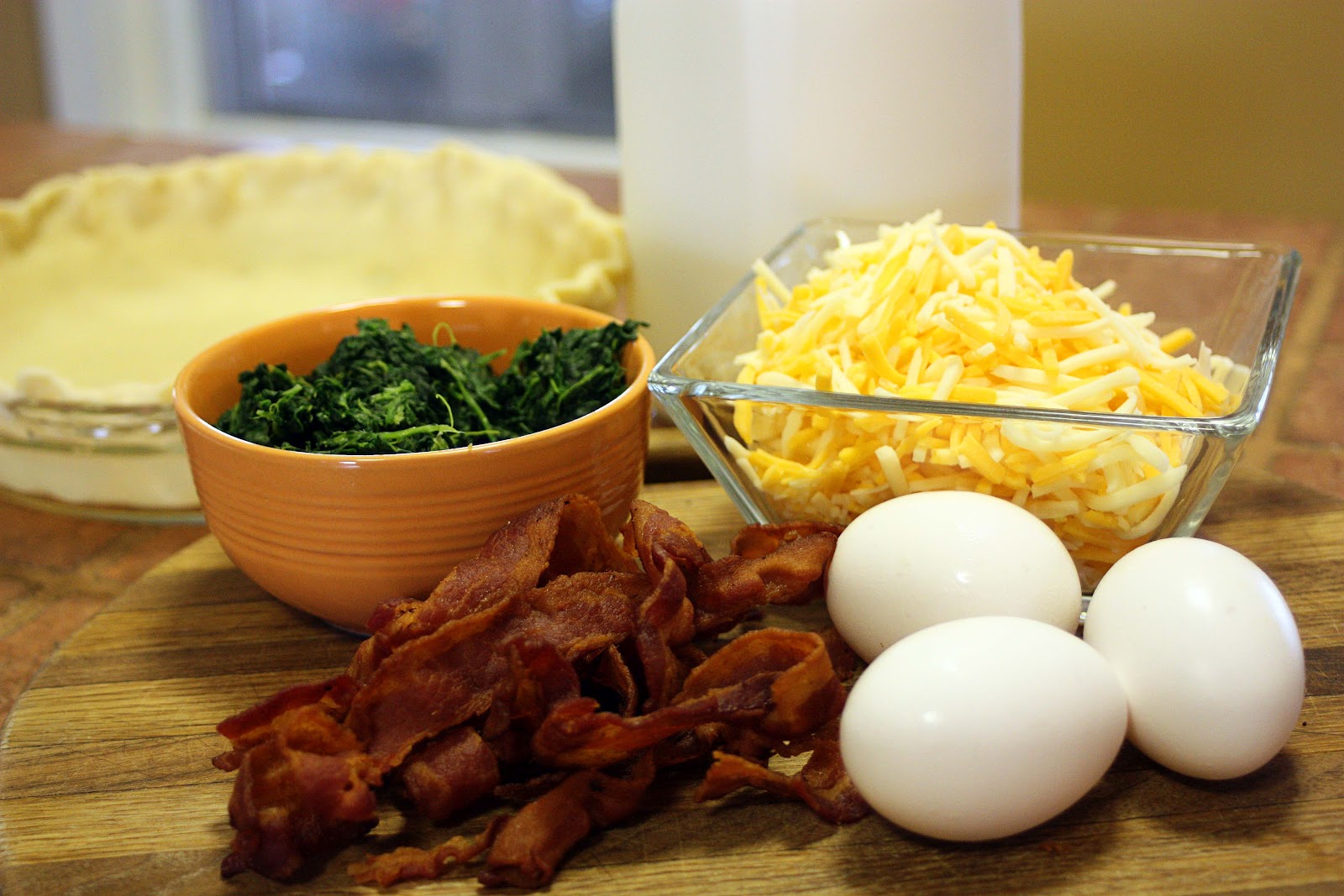 Just a Spoonful of: Double Quiche Recipes! Bacon Basil Quiche & Spinach ...