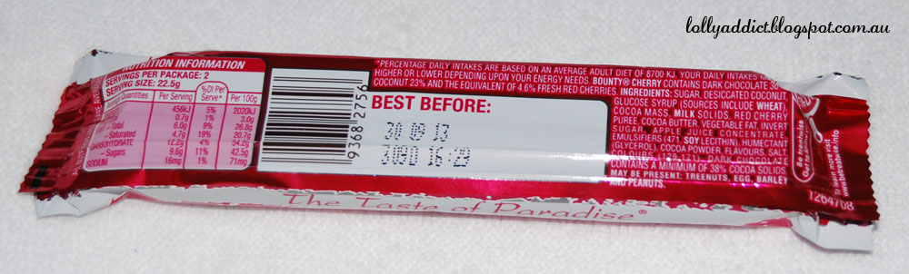 Lolly Addict - Australian Confectionery Reviews: Mars Bounty Cherry