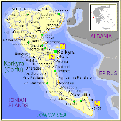 Kerkyra Map Geographic City | Greece Map Provincial City
