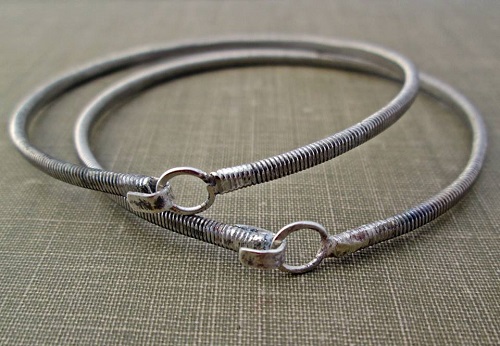 Recycled Guitar String Jewelry by The Chestnut Forge / The Beading Gem