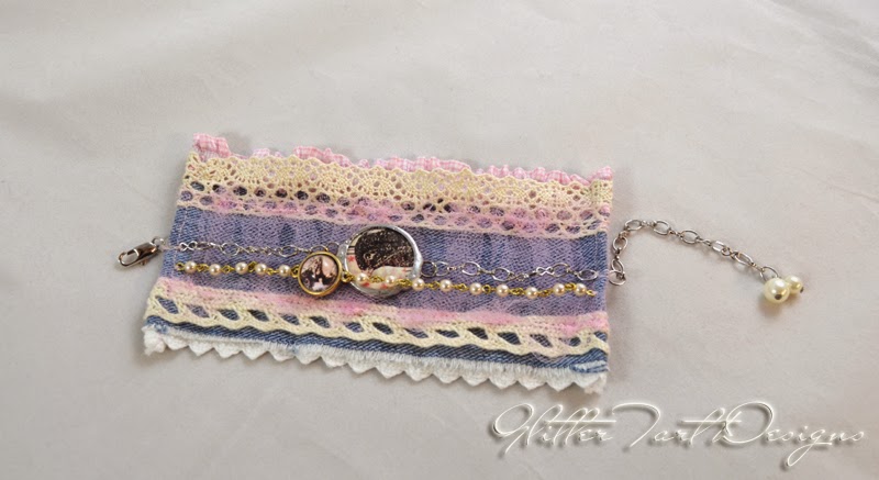 Glitter Tart Designs: Fabric & Lace Cuff Bracelet Tutorial
