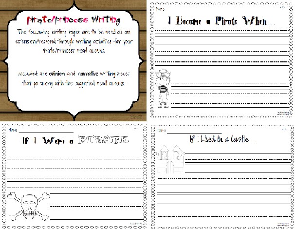 Spotted in First Grade: Pirate Vs. Princess: A Fiction Book Study Unit ...