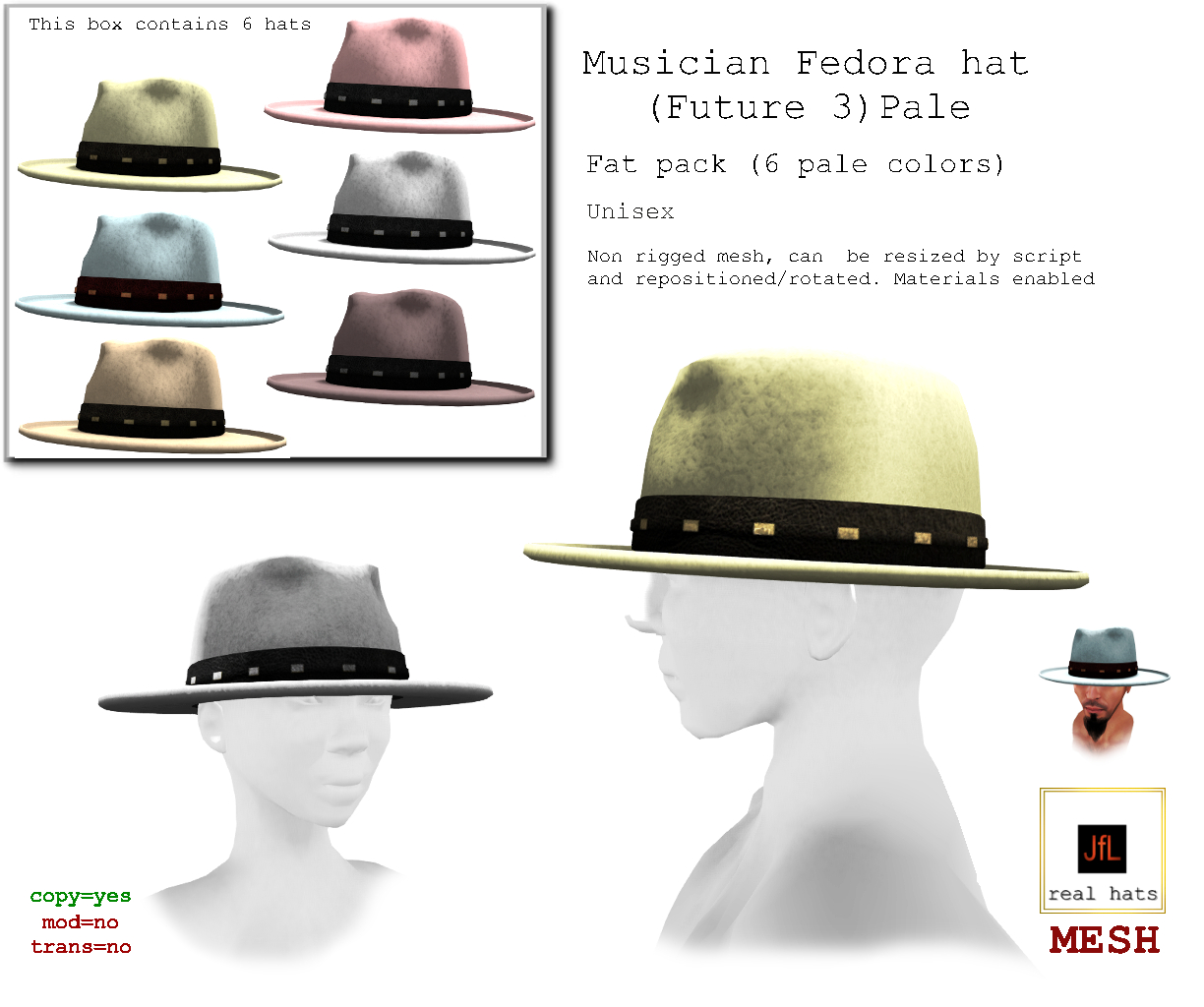 The JfL's store blog.: The Musician Fedora hat (Future V.3) also comes ...