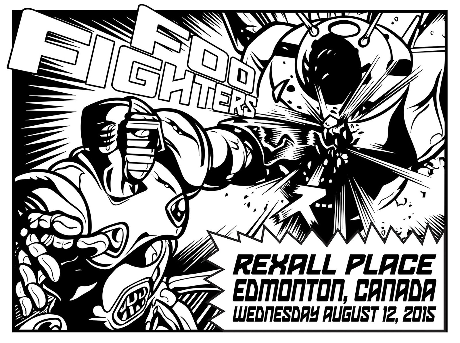 INSIDE THE ROCK POSTER FRAME BLOG: Jim Evans TAZ Foo Fighters Edmonton ...