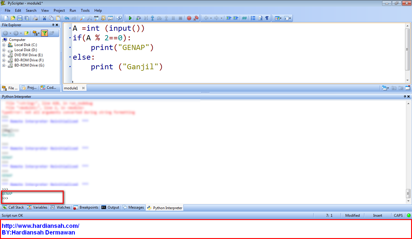 Code Program Cek Bilangan Ganjil Atau Genap Dengan Python | Hardiansah Dermawan