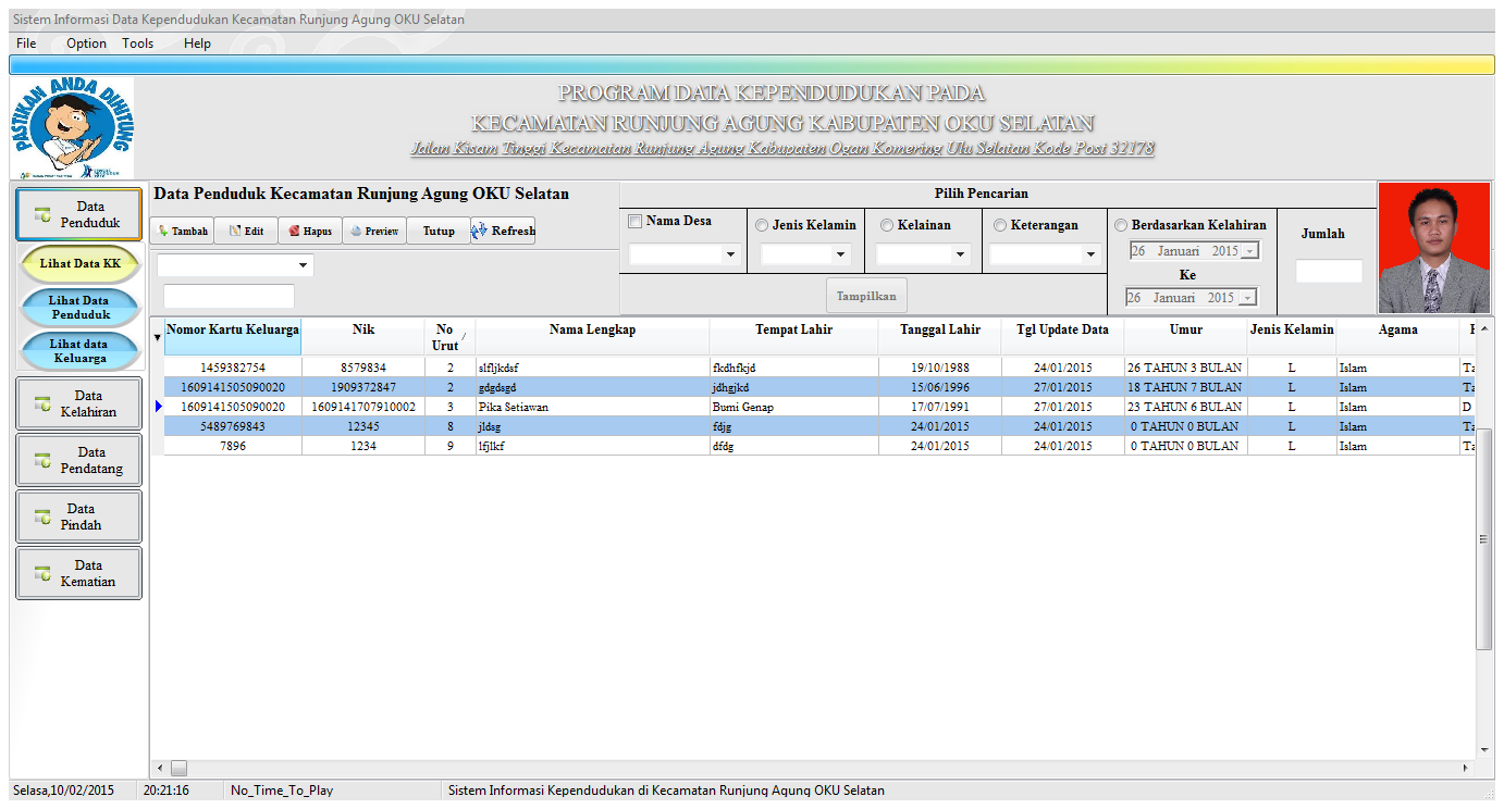 Aplikasi input data penduduk - harmonypag