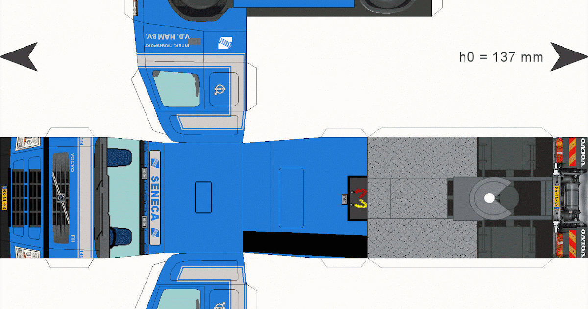 SP. Papel Modelismo: PaperCraft VOLVO FH - Seneca Transport