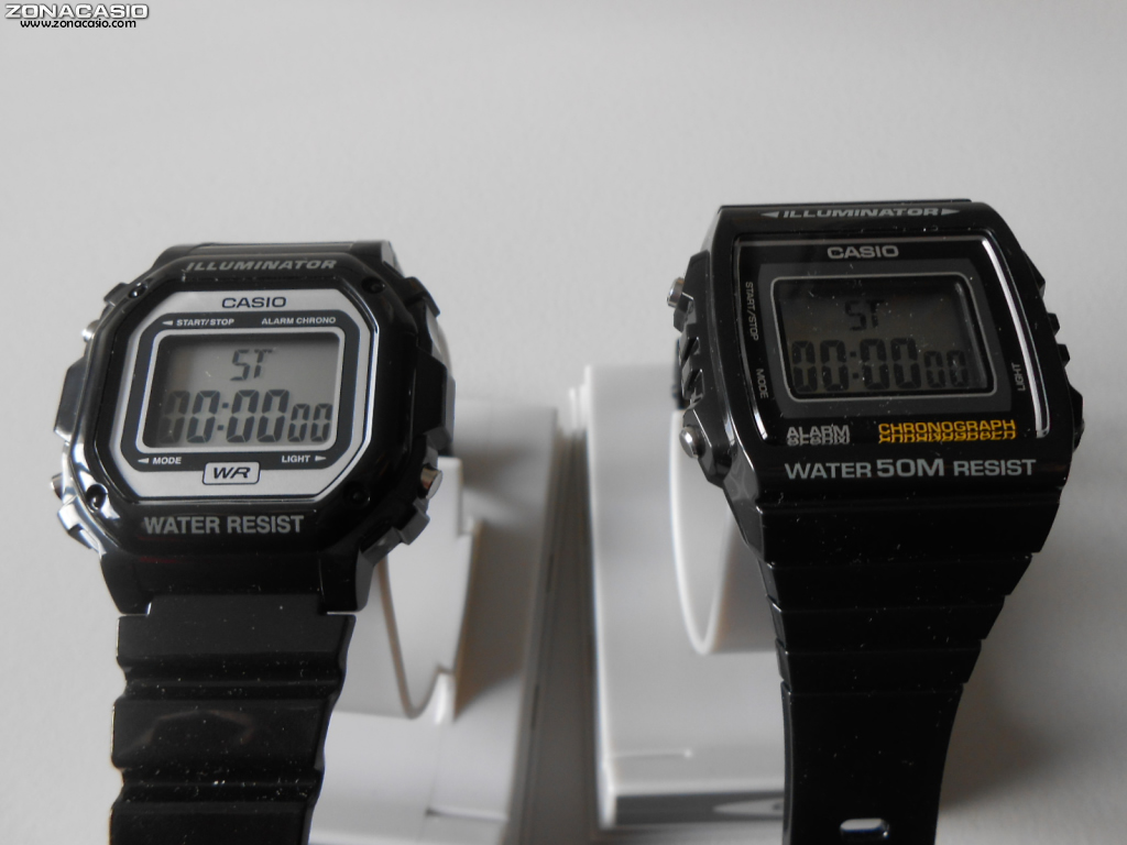 Zona Casio: Comparativa: Casio W-215 vs F-108