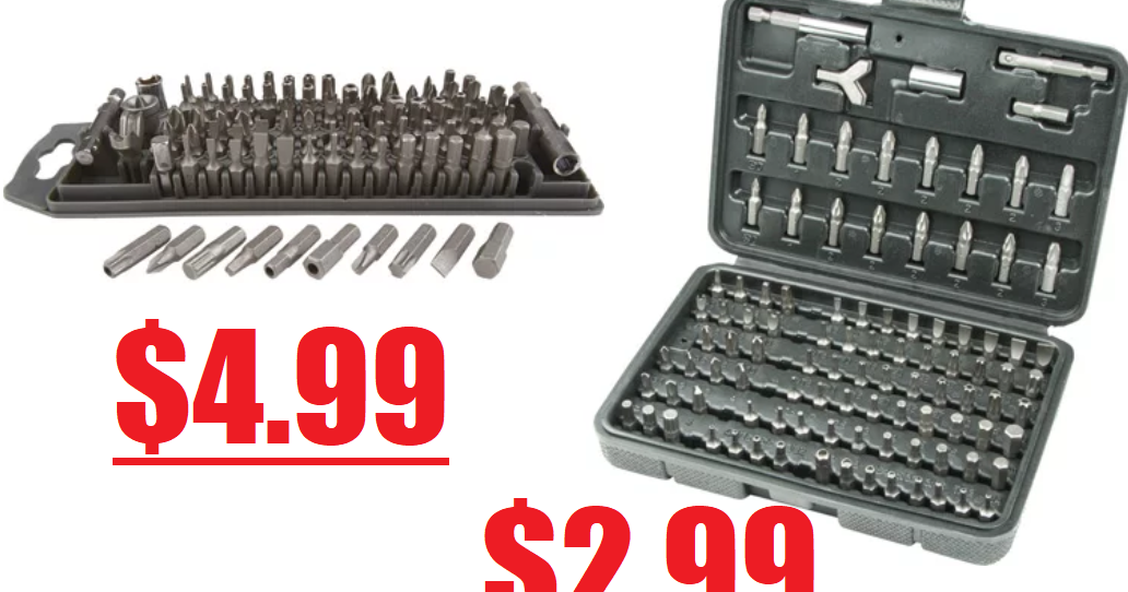 100 Piece Tekz Security Driver Bit Set $2.99, 100 Piece Klutch ...
