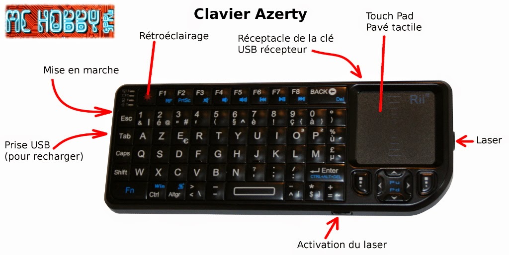 Mini Claviers AZERTY pour Raspberry-Pi, BeagleBone, ... mais aussi PC ...