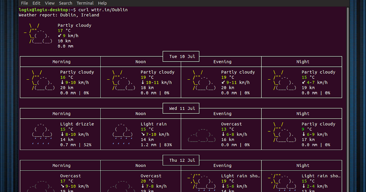 Display Weather Forecast In Your Terminal With Wttr.in - Linux Uprising Blog
