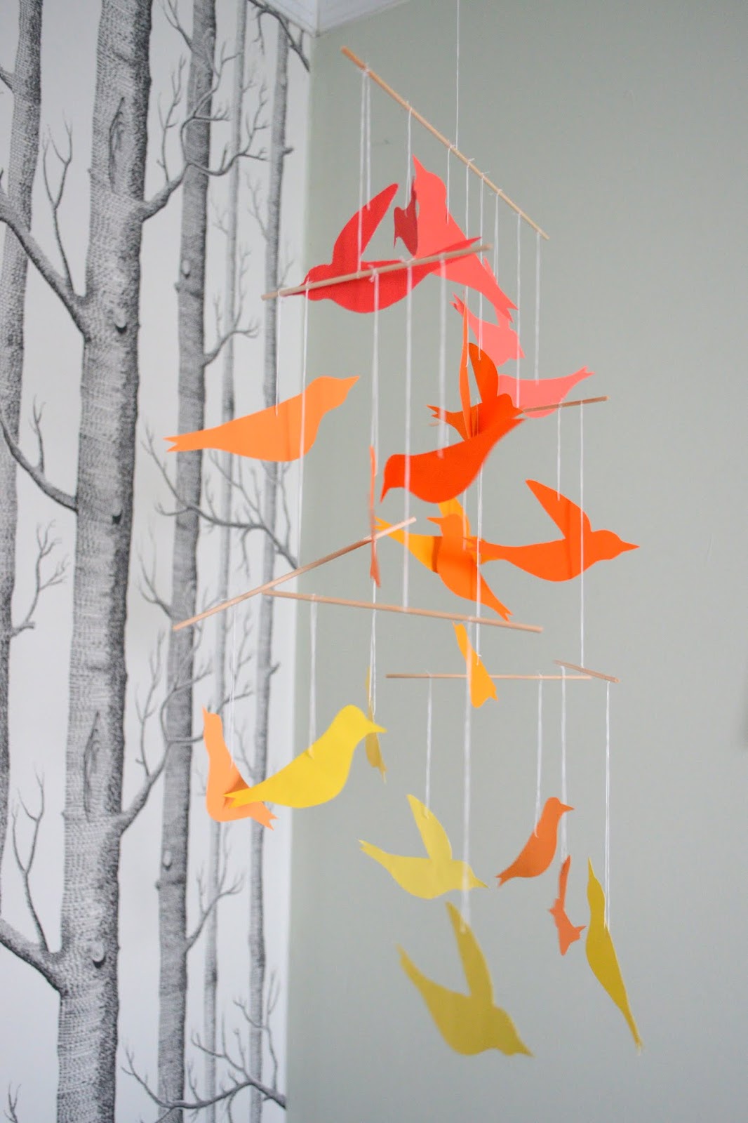 In the Little Yellow House: Nursery Mobile: Paper Birds