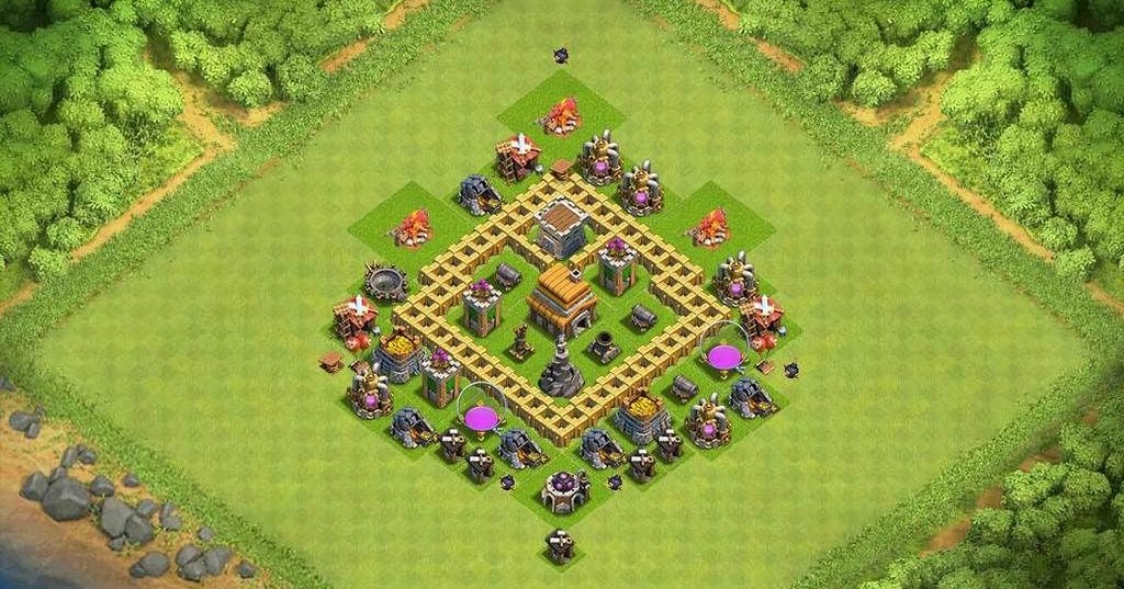 COC Defense Base Layouts: COC TH 5 Defense Base Layouts