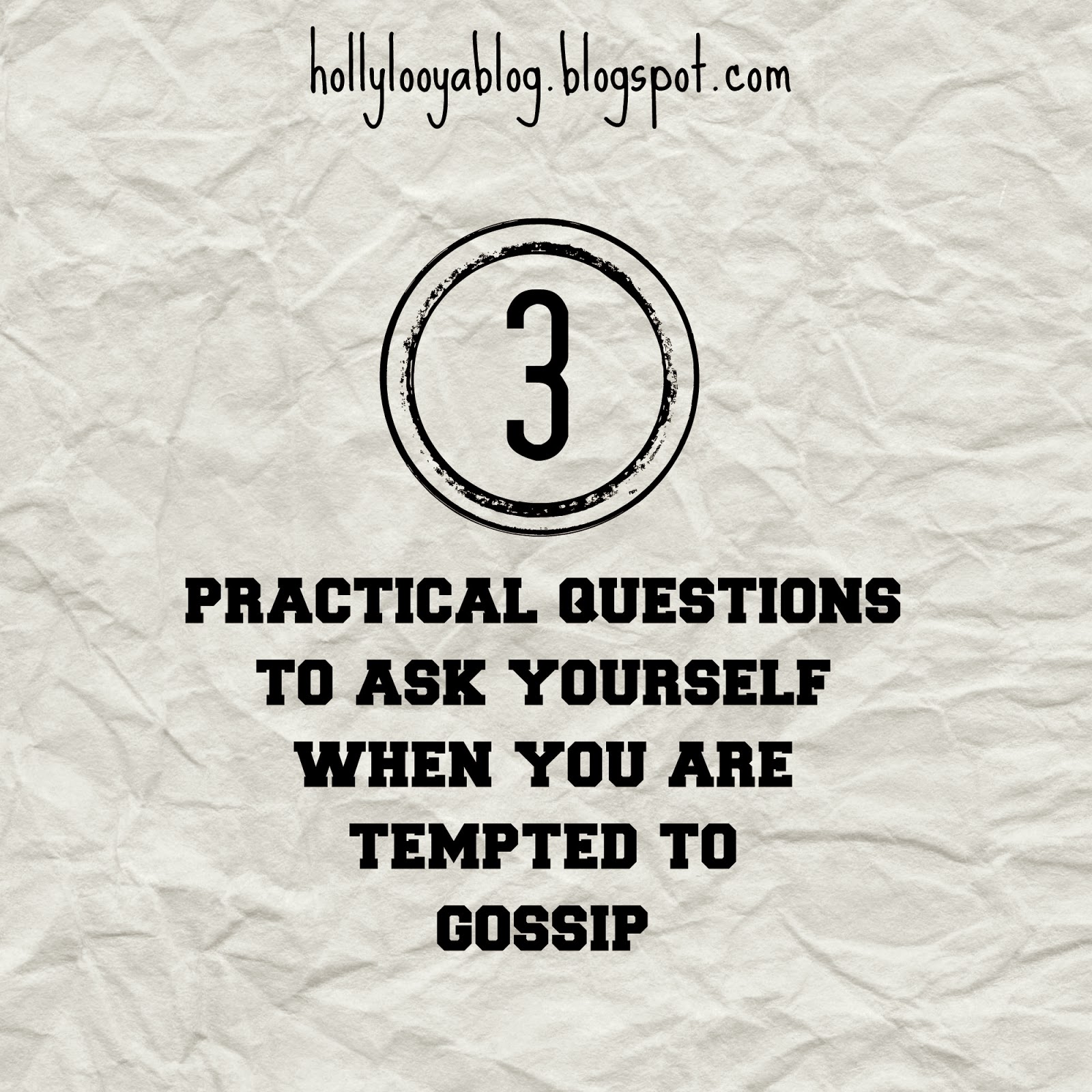 HOLLY LOO YA: 3 practical questions to ask yourself when you are ...