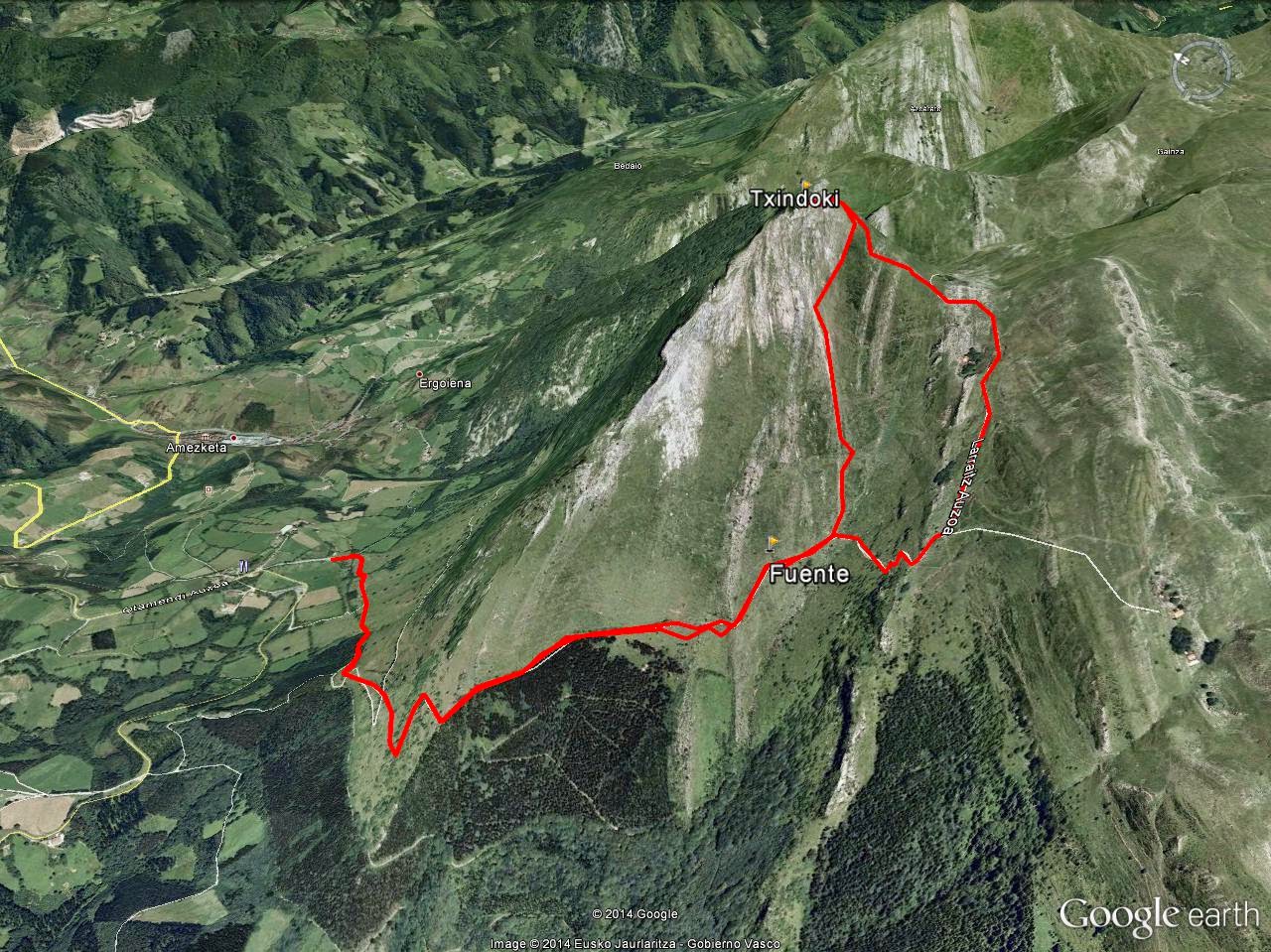 Amuso: Txindoki (Larrunarri) desde Larraitz