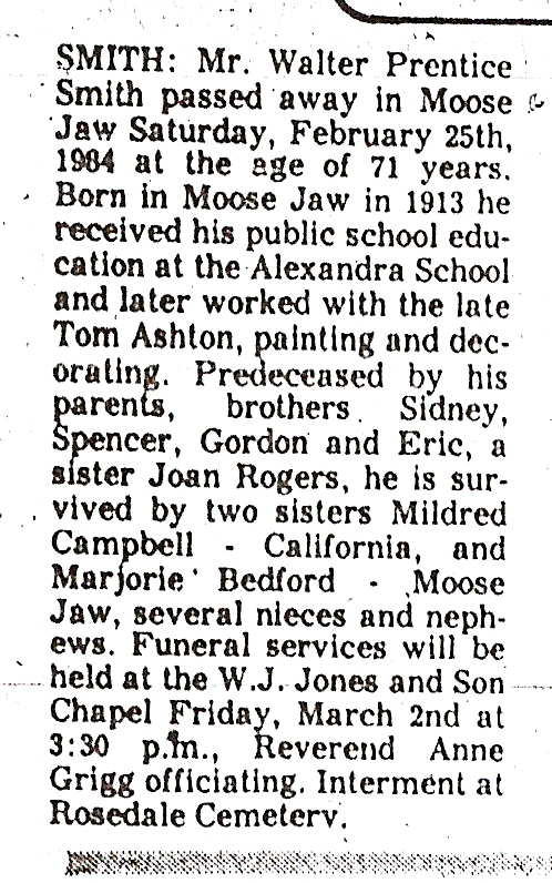 Births, Marriages & Deaths 1889-1969: Walter Prentice Smith MJTH 29 Feb ...