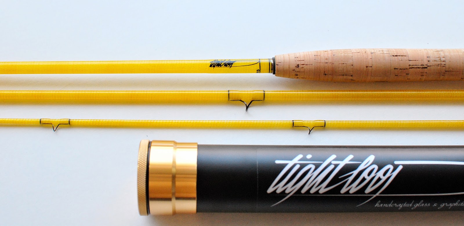 Handcrafted graphite and fiberglass fly rods: Kabuto yellow