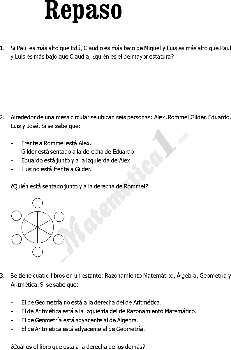 RAZONAMIENTO LOGICO MATEMATICO EJERCICIOS RESUELTOS PDF