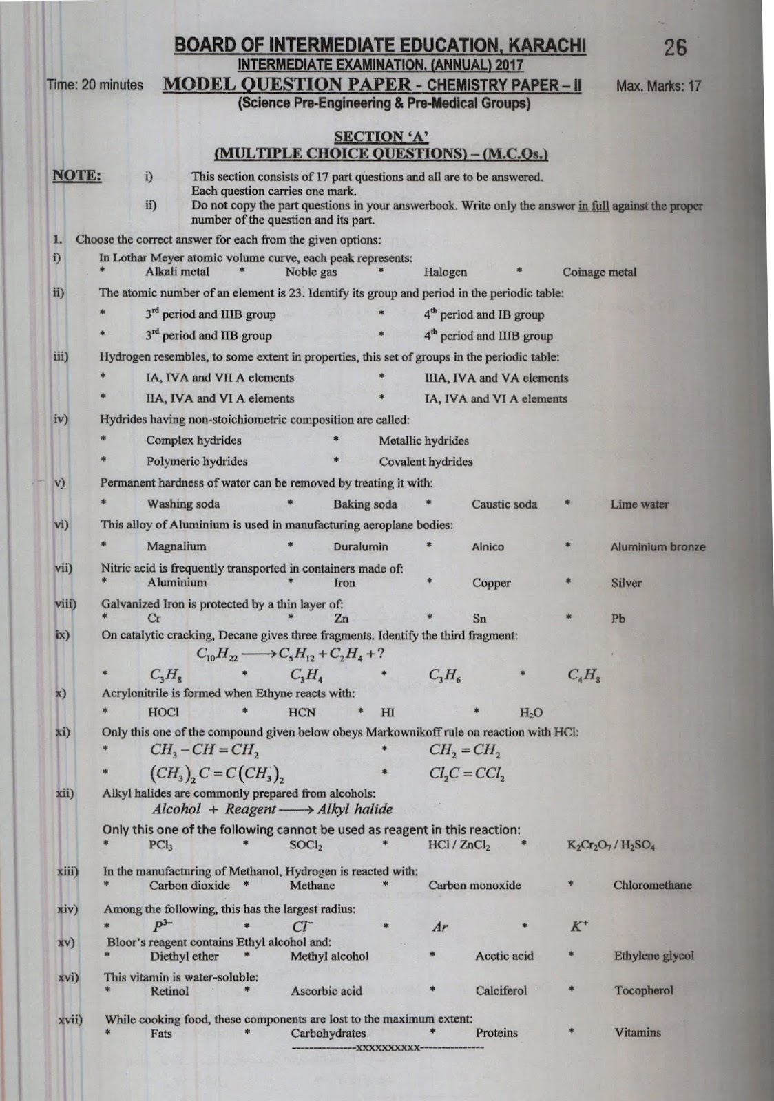 Education Is The Key To Success: Chemistry Paper 2 (English And Urdu ...