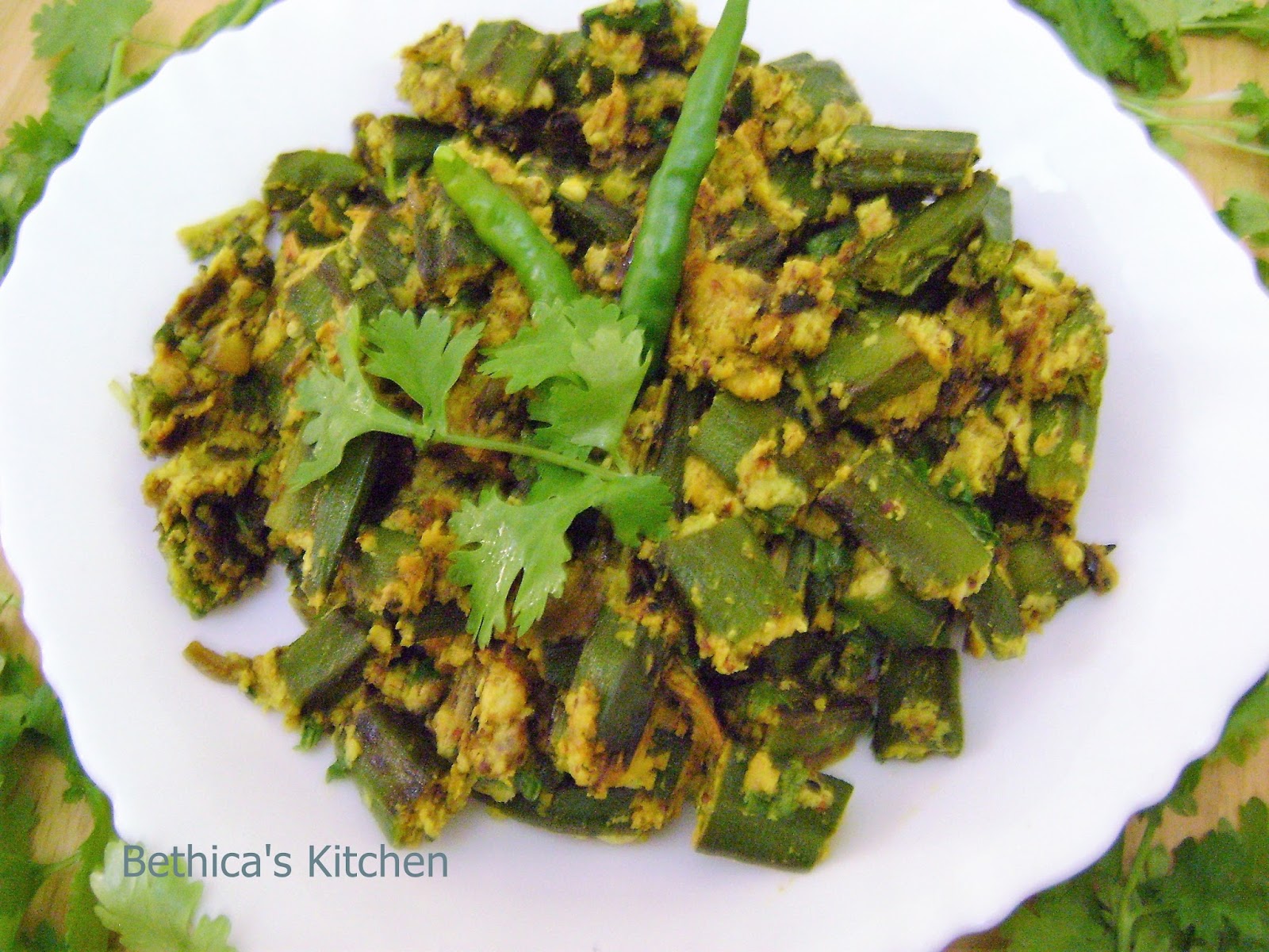 Bethica's Kitchen Flavours: Shorshe Dharosh (Mustard Okra Stir Fry ...