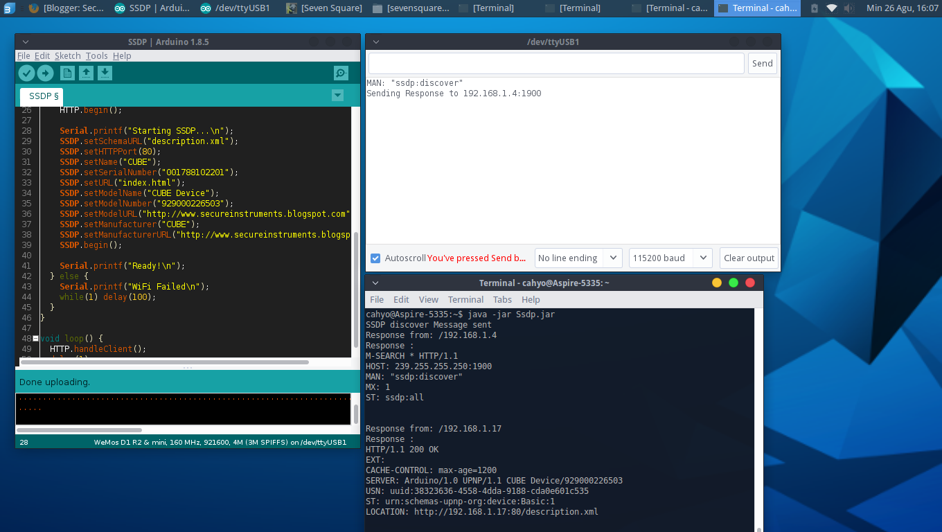 SSDP.jar untuk menguji SSDP example pada ESP8266 - Secure Instrument