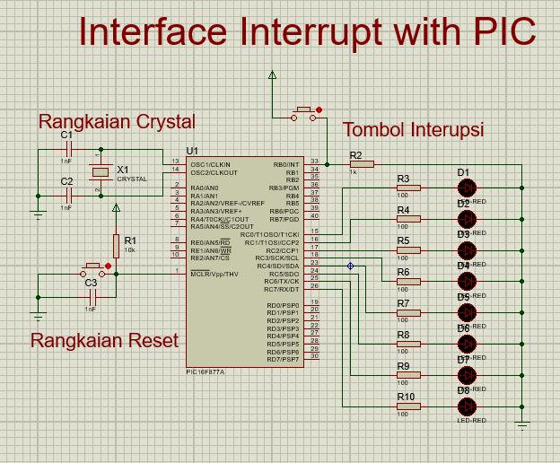 Interface Interrupt menggunakan PIC 16F877A - Ra