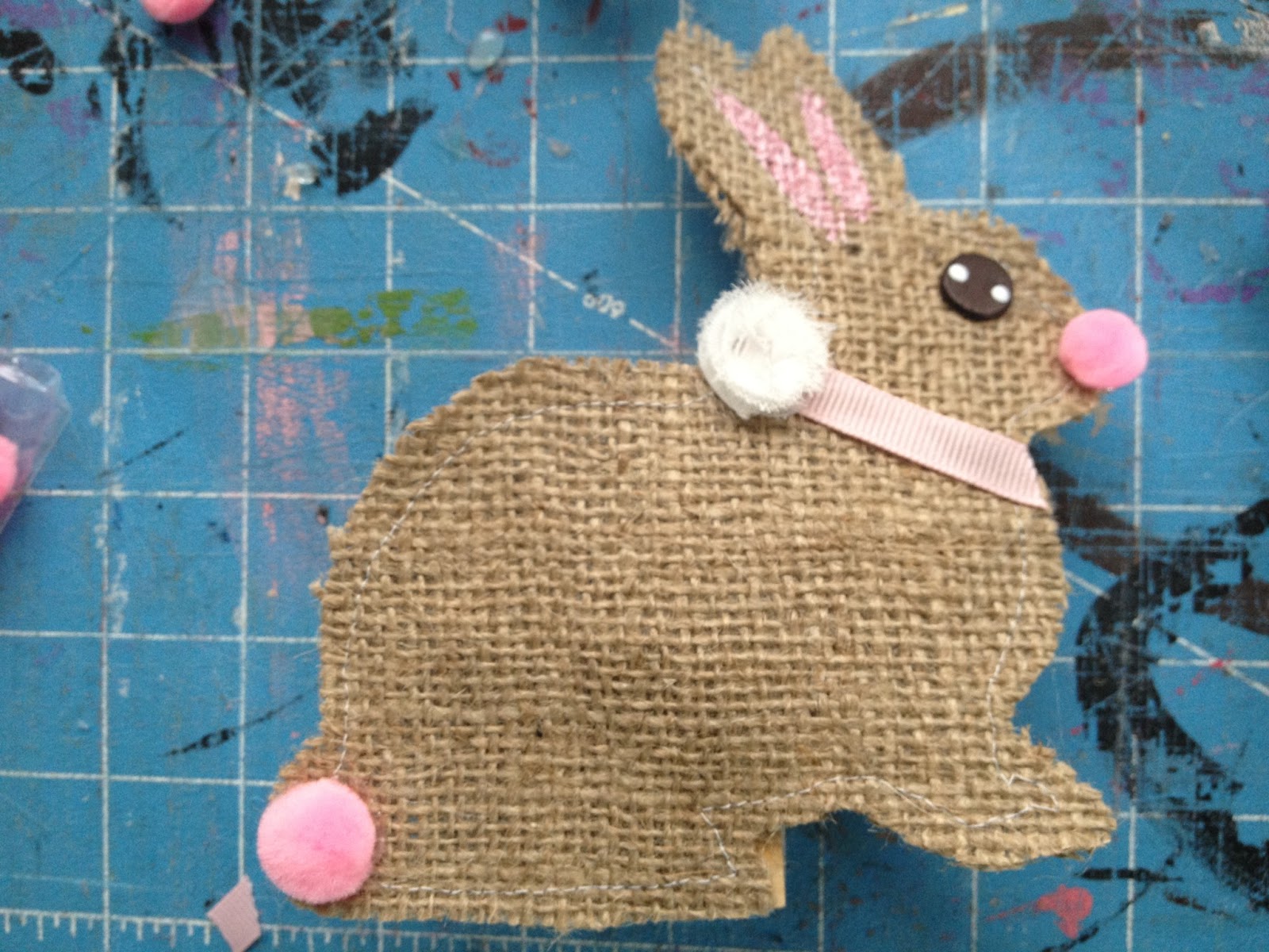 Pinkapotamus: Burlap Bunny