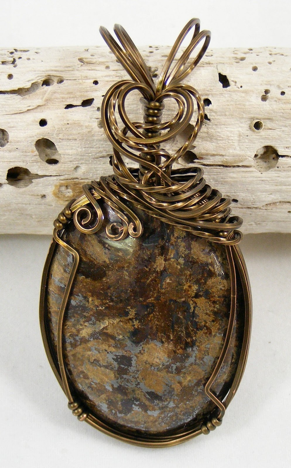 Sweet Freedom Designs: Wire Wrapped Bronzite Pendant