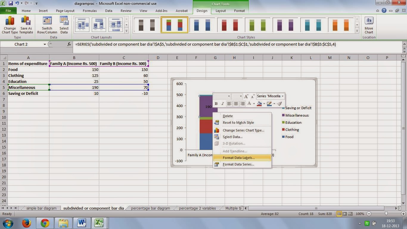 stepping forward to learn excel daily..: Sub - Divided or Component Bar ...