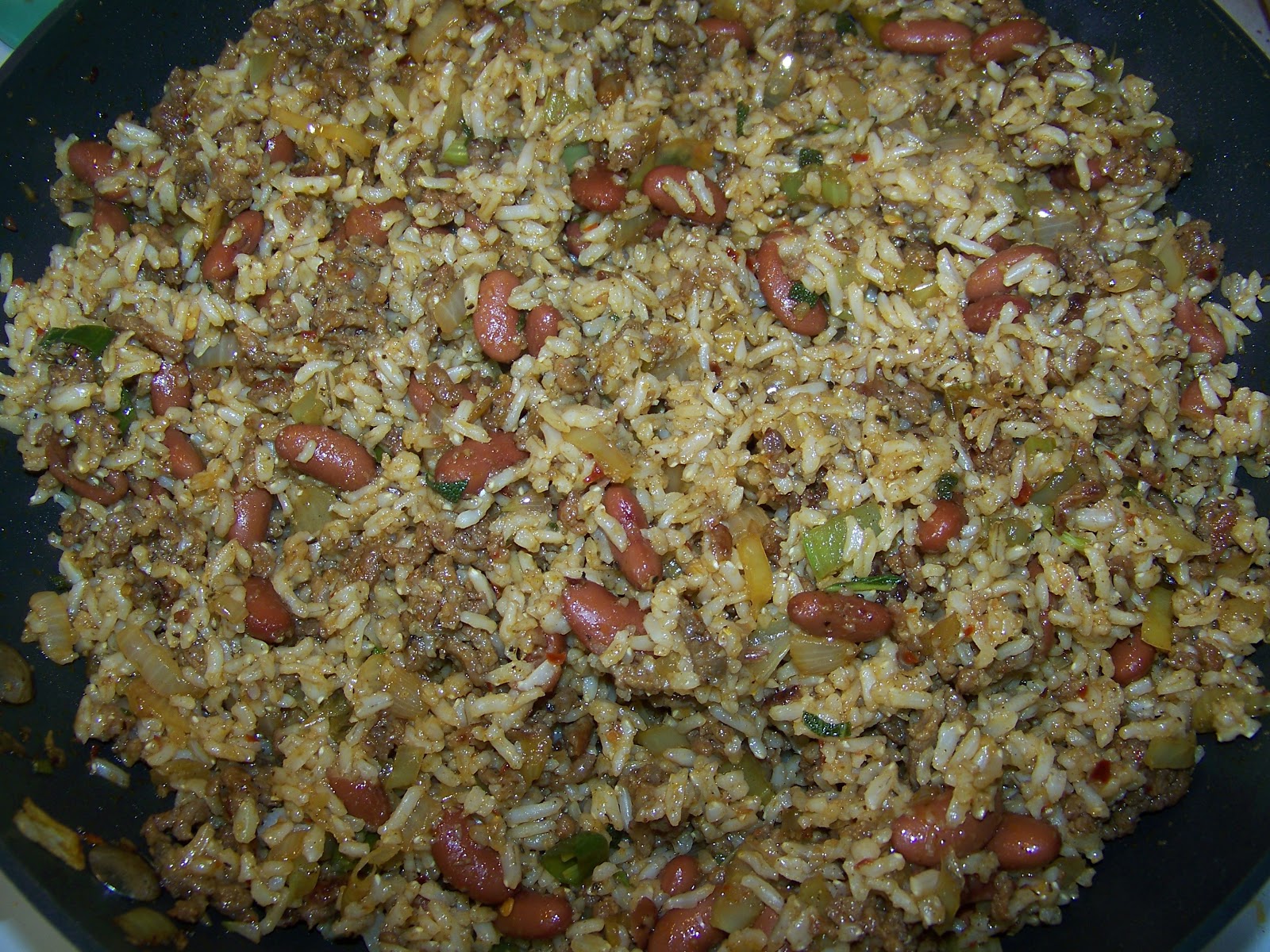 Kitchen Simmer: Brown Rice and Red Bean Sausage Stuffing
