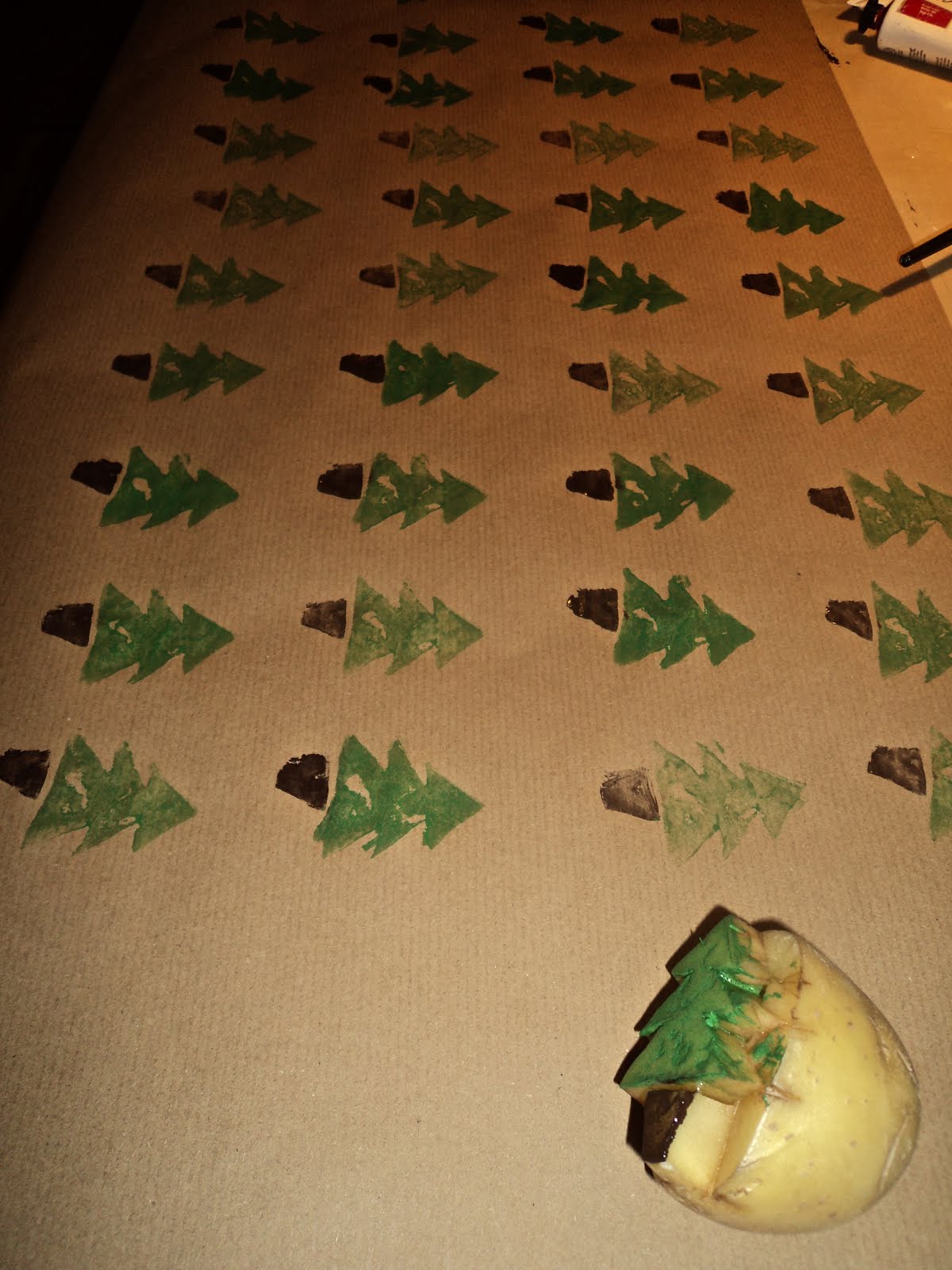 .: Christmas Potato Printing