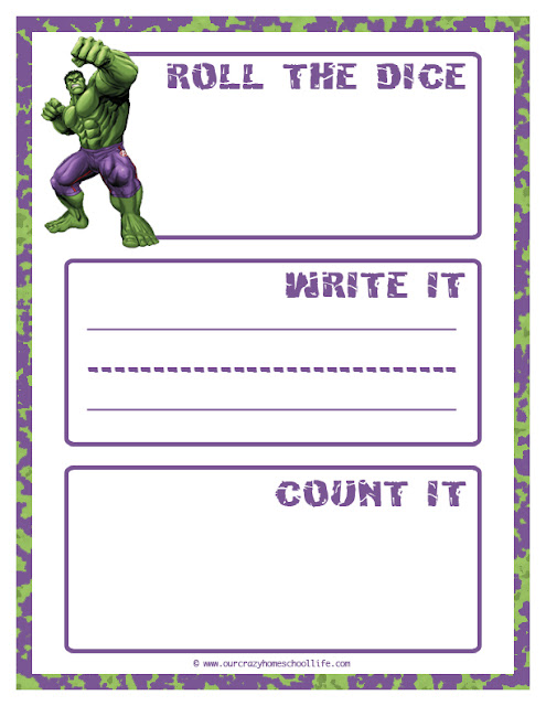New *FREE* Math Printable With The HULK! - Our Crazy Homeschool Life